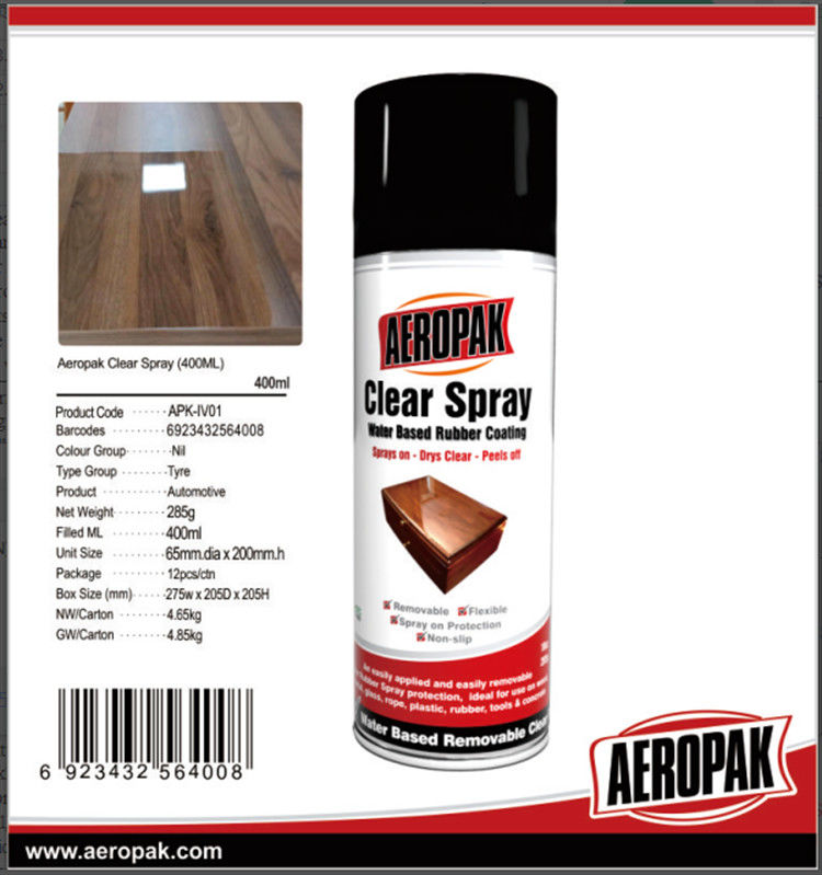 Aeropak Peelable water based clear rubber coating Spray for furniture