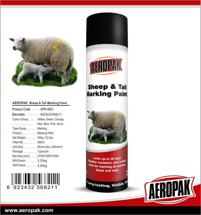 Eco Friendly Marking Spray Paint , Fast Drying Pig / Cattle / Sheep ...